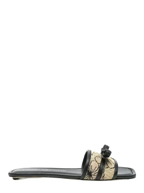 STUART WEITZMAN Floral-detail Slides - Black
