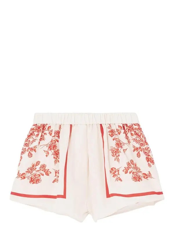 Magda Butrym Floral-print Voile Shorts - Neutrals