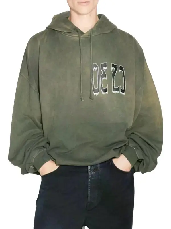 032C Spliced Bubble Hoodie - Green