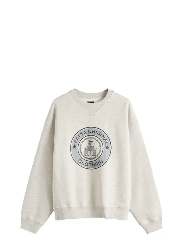 PATTA Marina Crew Neck Sweatshirt - Light Grey Melange