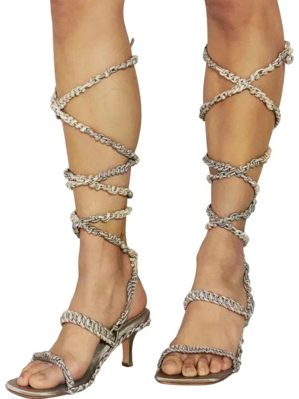 ISA BOULDER Roots Sandals - Silver