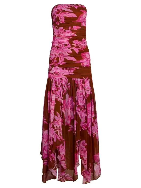 Retrofete Teryn Floral-ruffle Maxi Dress - Pink