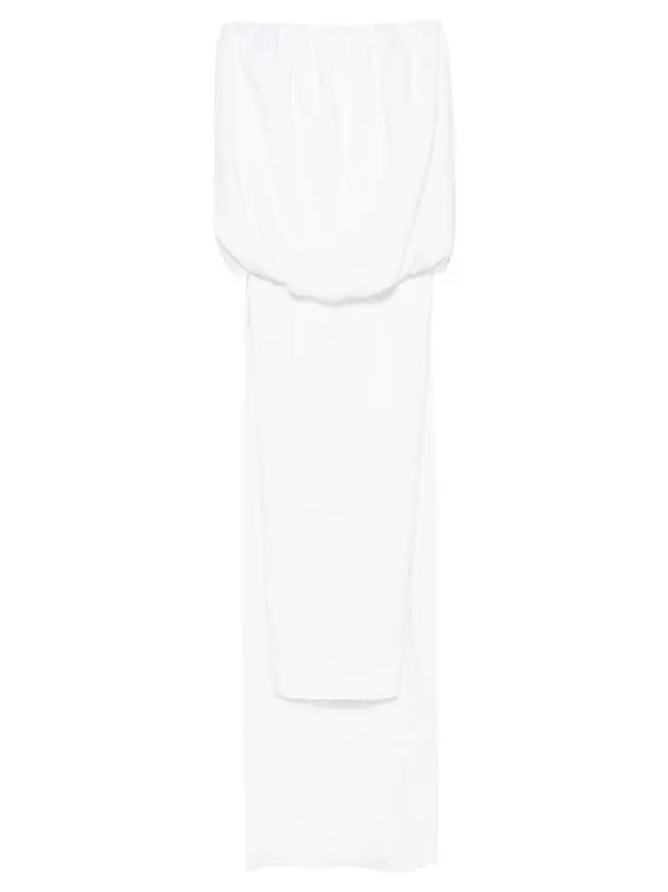 ROWEN ROSE Puffball-top Gown - White