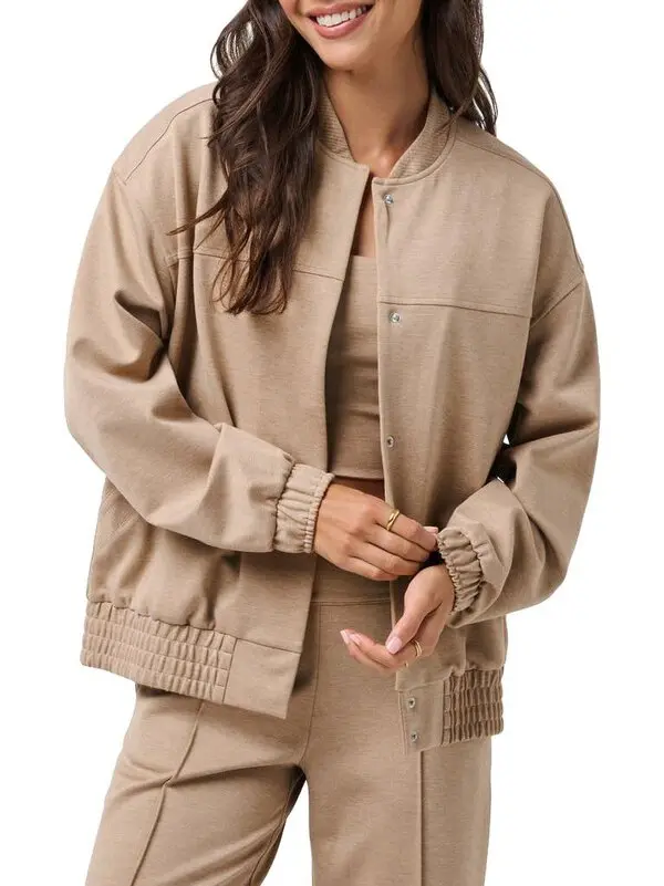Travis Mathew Friday Ponte Bomber Jacket - Heather Portabella