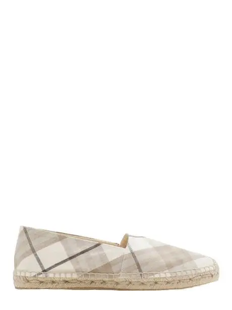 Burberry Mews Check Espadrille Flat - Cotton Ip Check