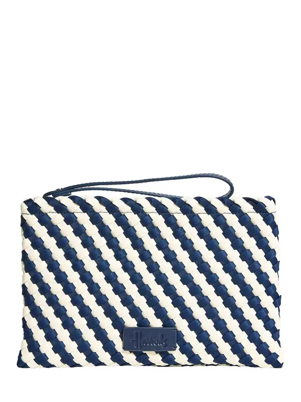 Harrods Recycled Neoprene Woven Pouch - Navy