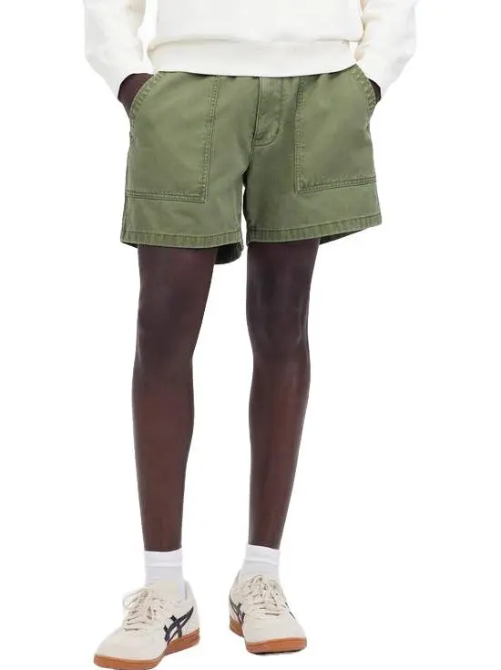 Madewell Fatigue Garment-dyed Cotton Twill Shorts - Palm Tree