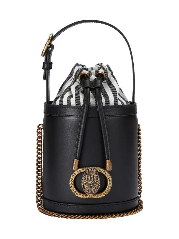 Kurt Geiger Small Chelsea Leather Bucket Bag - Black