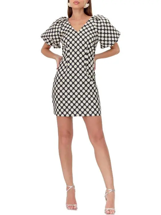 Adelyn Rae Willow Puff Sleeve Sheath Dress - Black