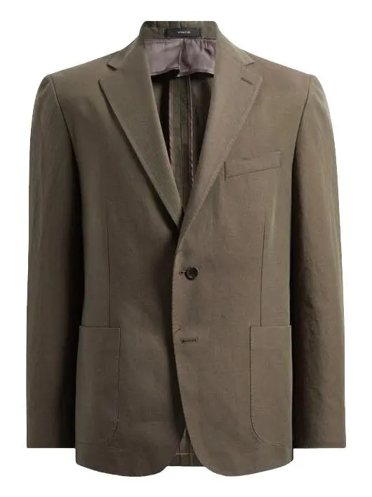 Vince Relaxed Fit Cotton & Linen Sport Coat - Olive