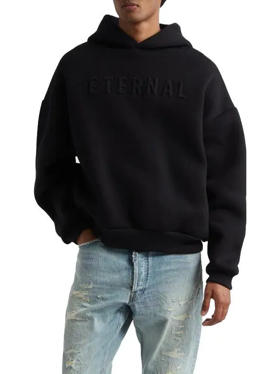 Fear Of God Embossed Logo Hoodie - Black