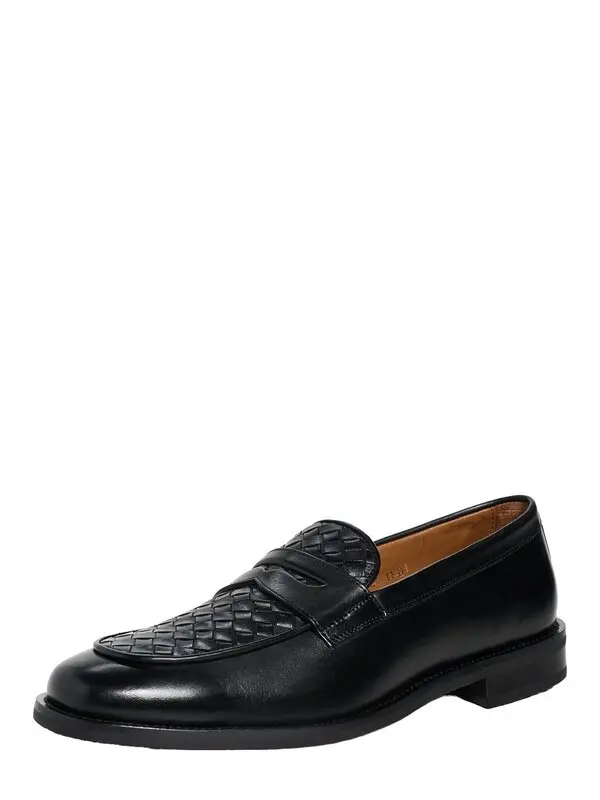 Allen Edmonds Como Woven Leather Loafers - Black - 001