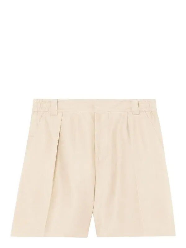 Loro Piana Reinga Antigua Linen Bermuda Shorts - Clear Oyster