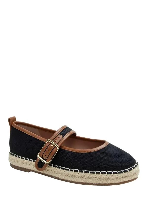 Linea Paolo Marjorie Mary Jane Flat - Black/ Cognac