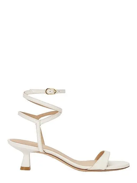 STUART WEITZMAN Nudist Wrap 50 Sandal - Cream Smooth Calf