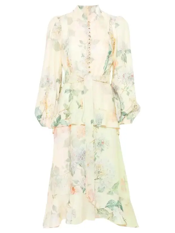 Zimmermann Illuminate Midi Dress - Yellow