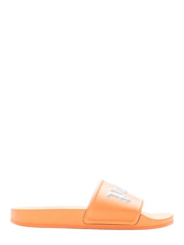 Palm Angels Logo Pool Slides - Orange/white