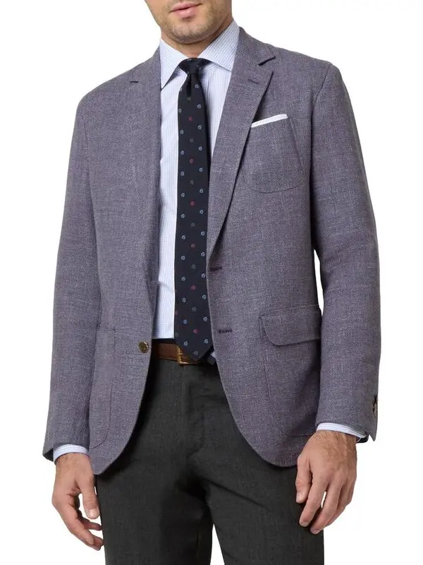 Sid Mashburn Ghost Melange Wool & Linen Sport Coat - Twilight Hopsack