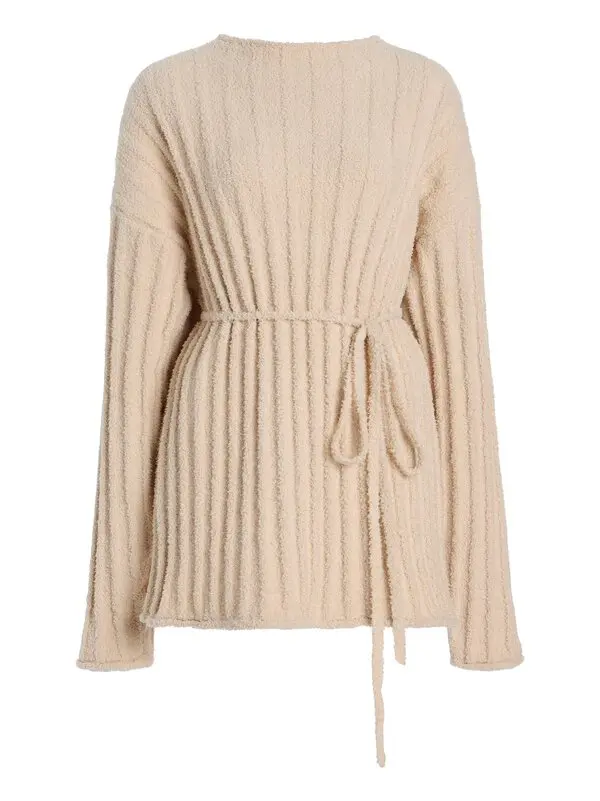 ZULU & ZEPHYR Textured Knit Cotton-blend Tunic - Ivory