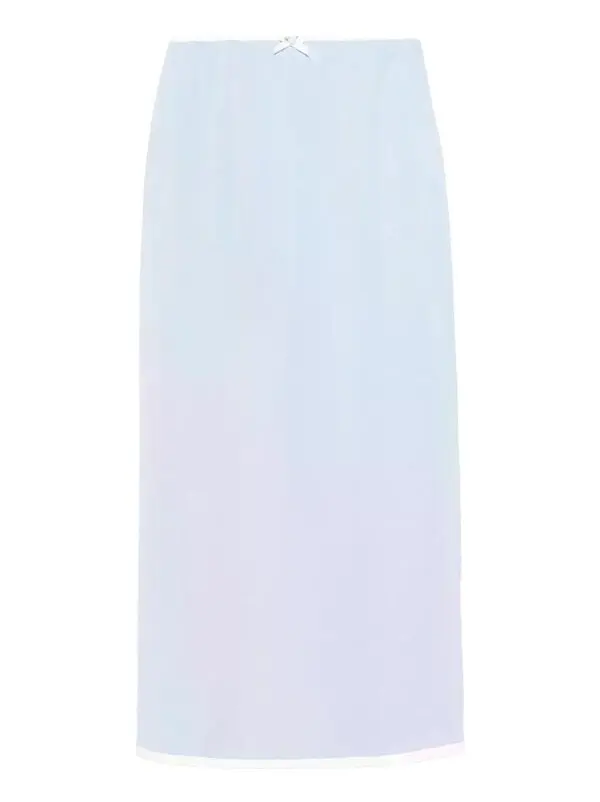 ROWEN ROSE Maxi Skirt With Floral Appliqu - Blue