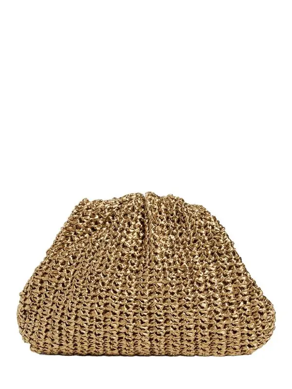 Maria La Rosa Mini Game Crochet Clutch - Gold