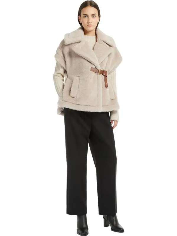 Max Mara Teddy Fabric Cape - Beige