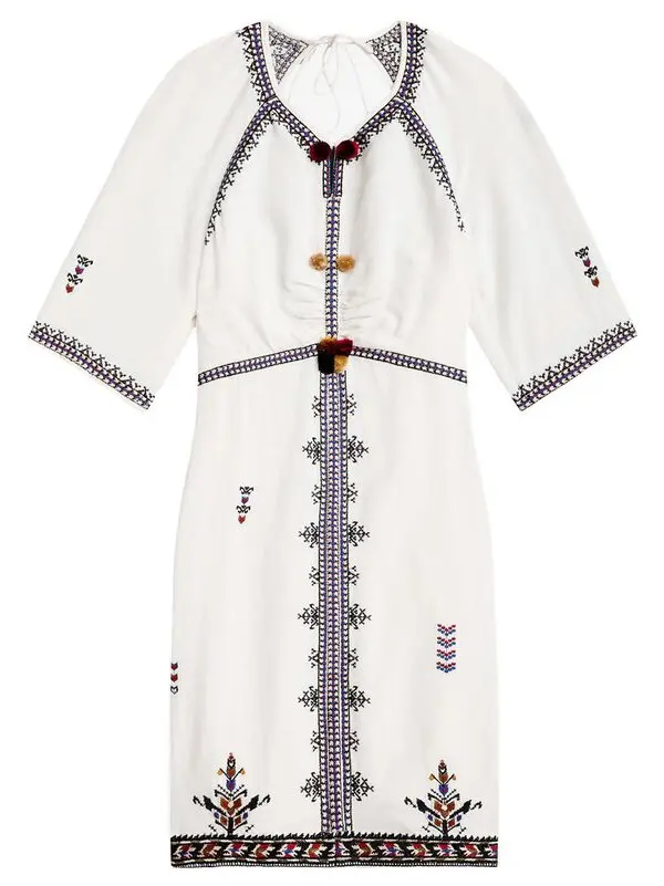 MARANT ETOILE Zatini Gauze Dress - Ecru