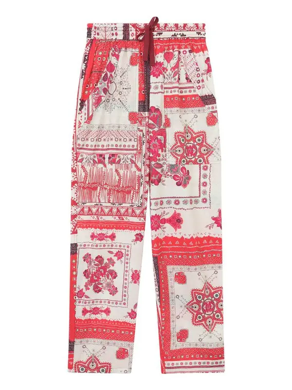 MARANT ETOILE Cotton Voile Fedora Pants - Red/ecru
