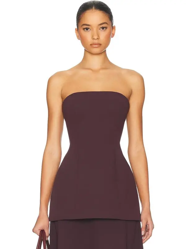HELSA The Heavy Crepe Tunic Top - Eggplant