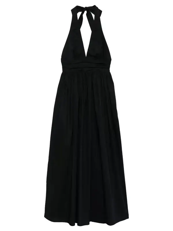 Matteau Plunge Halterneck Midi Dress - Black