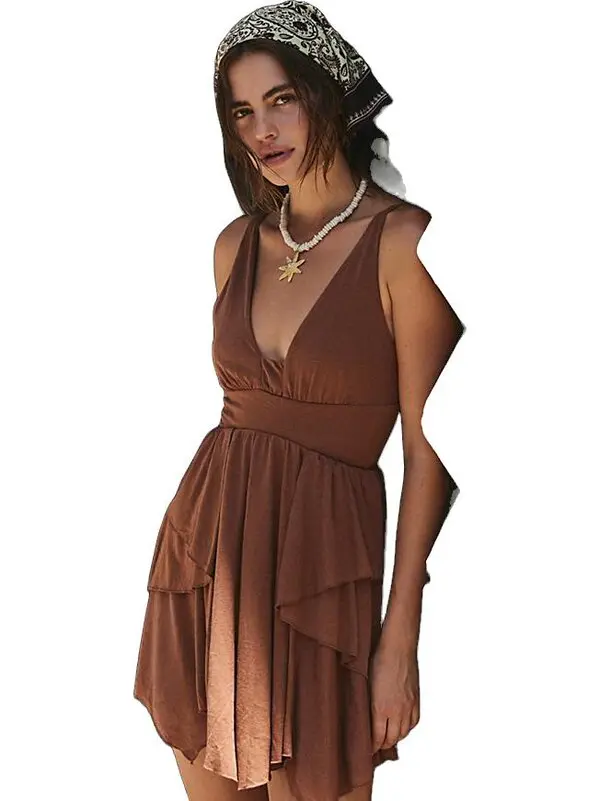 Free People Star Gaze Mini Dress - Argon Oil