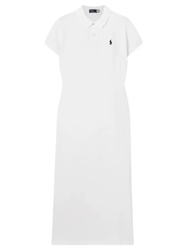 Ralph Lauren Embroidered Cotton-piqué Maxi Dress - White