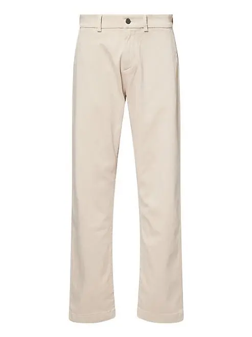 7 For All Mankind Straight-leg Stretch-cotton Blend Trousers - Sateen Bone