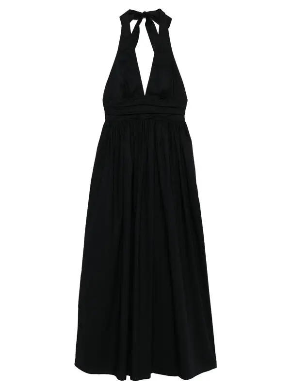 Matteau Plunge Halterneck Maxi Dress - Black