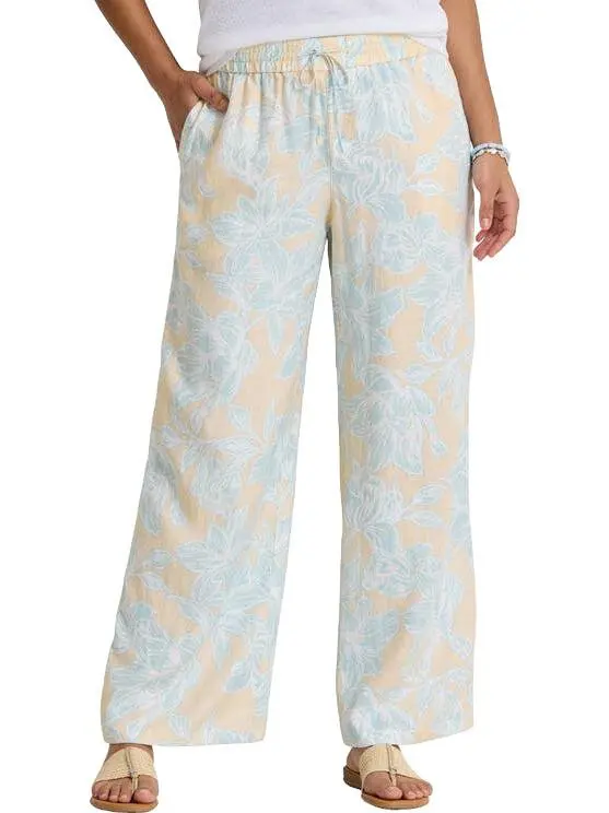 Tommy Bahama Paradiso Petals Linen Easy Pants - White Rock