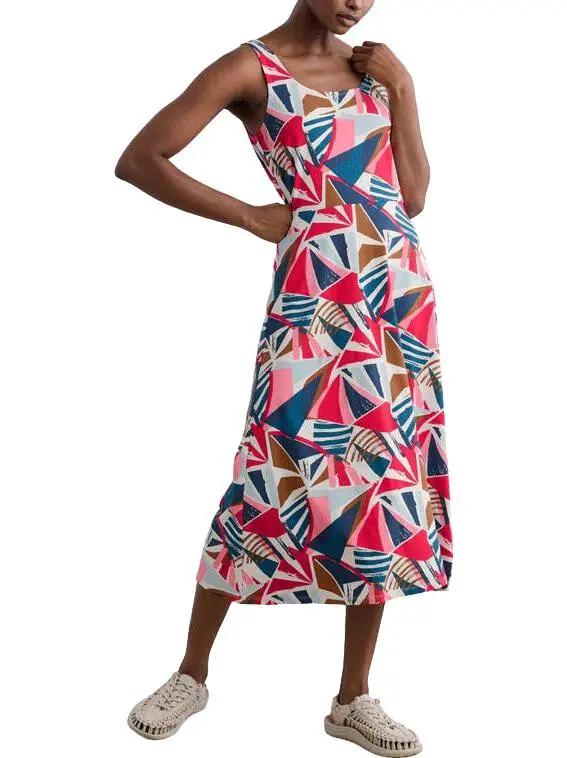 SEASALT CORNWALL Sun Gleam Sleeveless Midi Dress - Spinnaker Sails Chalk