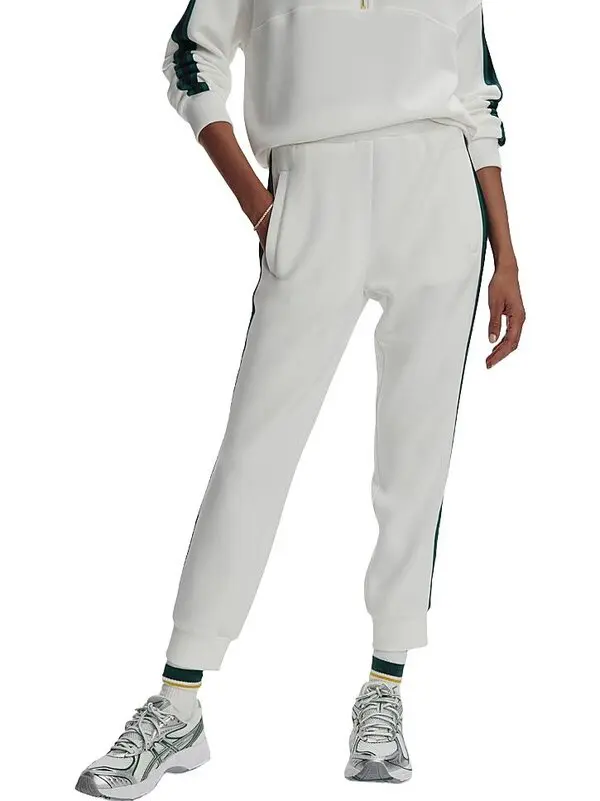 Varley The Slim Stripe Cuff Pants - White/navy/forest