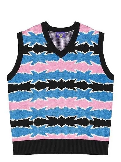CONEY ISLAND PICNIC Get In Range Sweater Vest - Black Rib