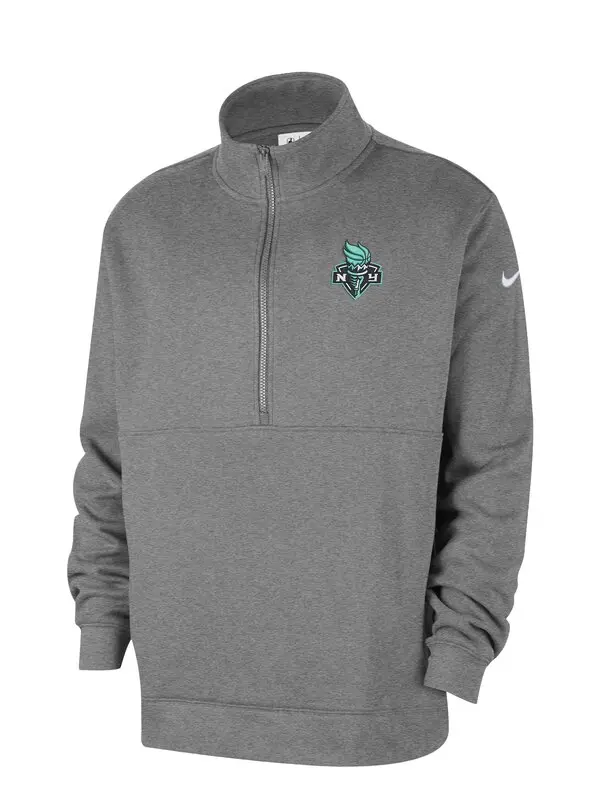 Nike New York Liberty Club Wnba Half-zip Top - Grey