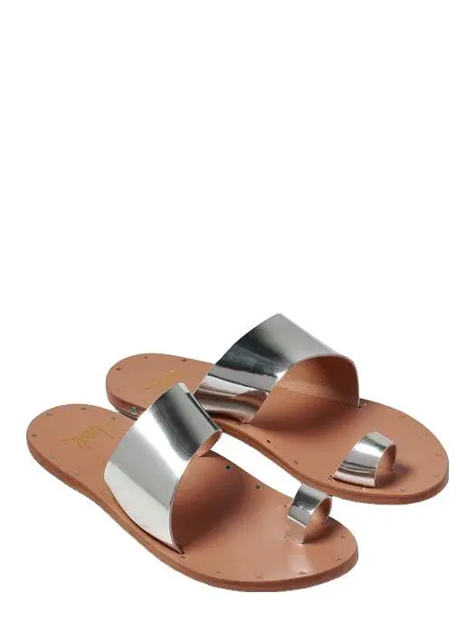 Beek Finch Leather Toe-ring Sandals By - Silver
