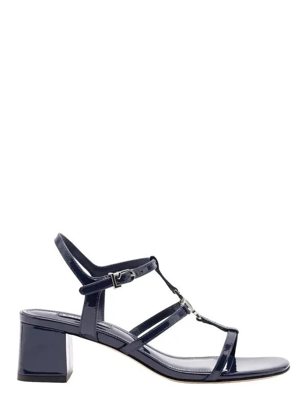Larroude Hana Block Heel Mules - Navy