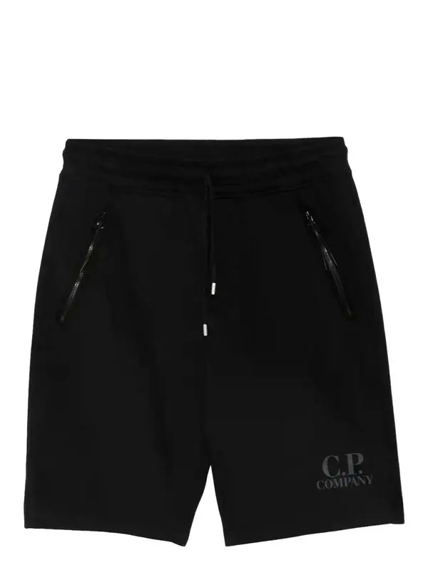 C.P. COMPANY Cotton Fleece Shorts - Black