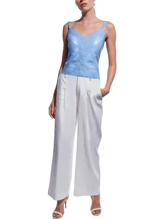 AS By DF Becca Recycled Leather Tank Top - Powder Blue