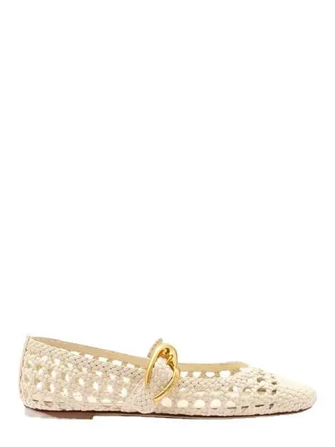 Larroude Verona Macrame Ballet Flat - Ivory