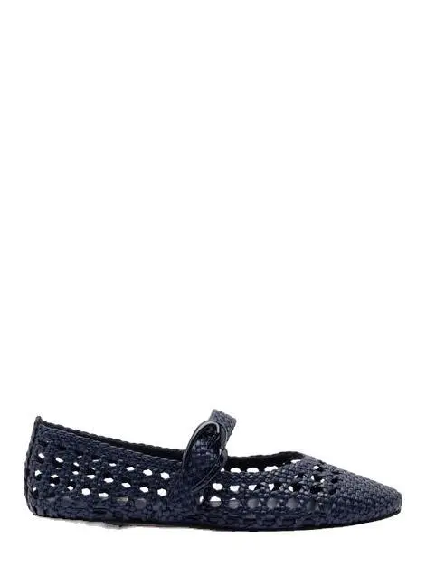 Larroude Verona Macrame Ballet Flat - Navy