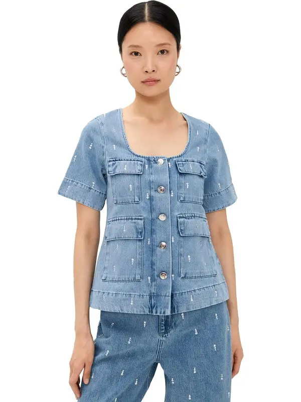 ALIGNE Chico Diamante Top - Light Wash