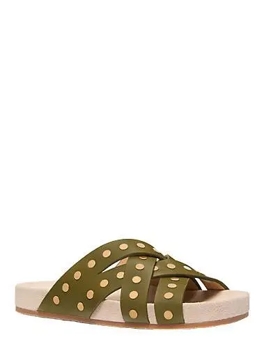 Michael Kors Irene Studded Leather Sandal - Green