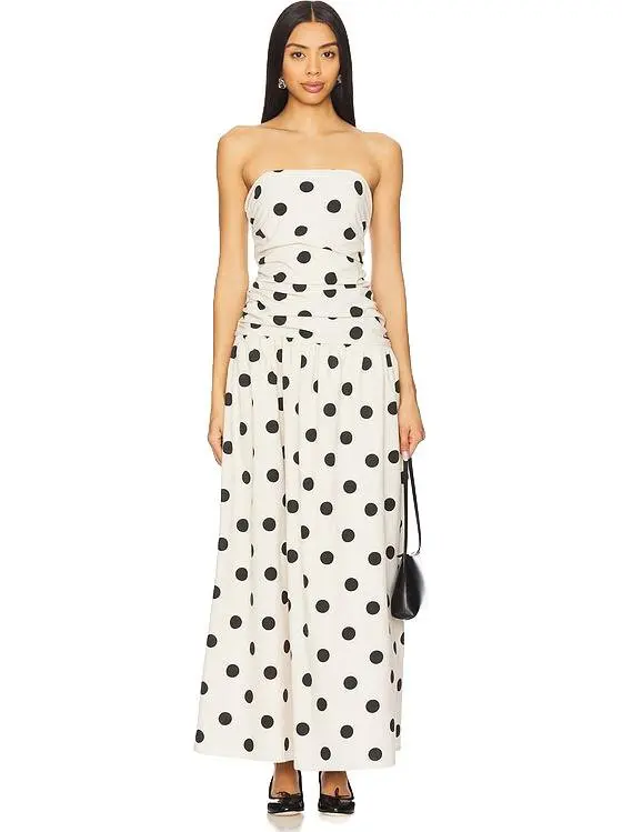 4TH & RECKLESS Brona Linen Maxi Dress - Polka Dot