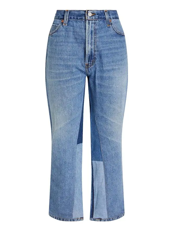 RE/DONE WITH LEVI'S Levi's 70s Patchwork Flared Jeans - Mid Denim