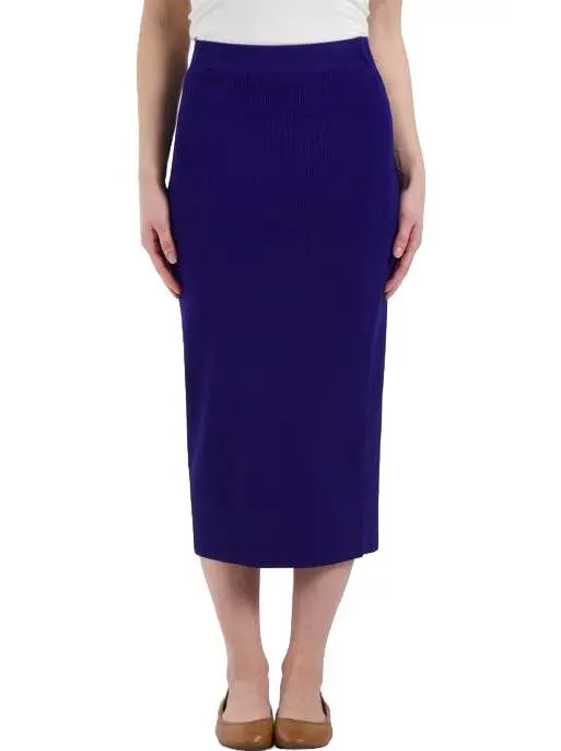 CAPSULE 121 Ribbed Knit Midi Skirt - Lapis